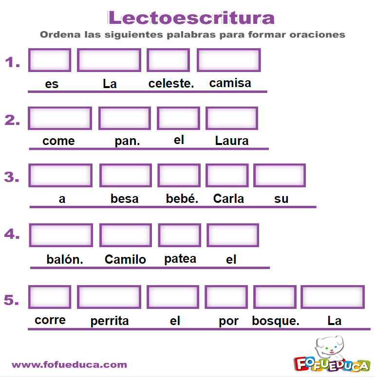 Descripción del juego LECTOESCRITURA II